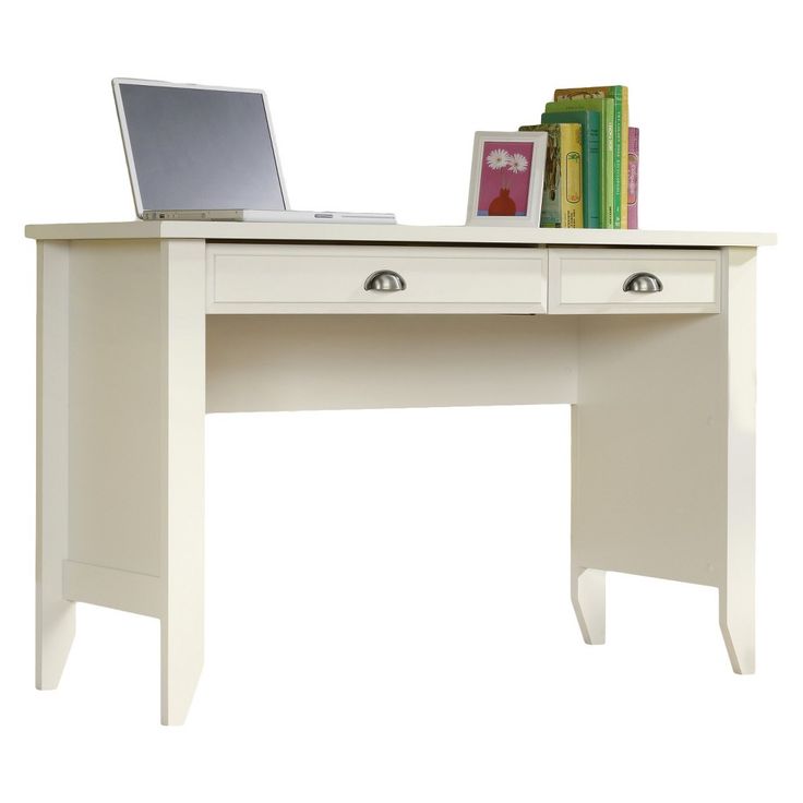 Shoal Creek Computer Desk with Slide Out Keyboard -Soft White -Sauder ...